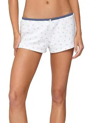 EDIKTED Floral Contrast Shorts - White