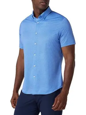 Mizzen+main Halyard Short Sleeve Dress Shirt Medium Blue