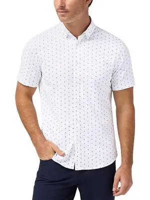 Mizzen+main Halyard Short Sleeve Dress Shirt White Split Floral