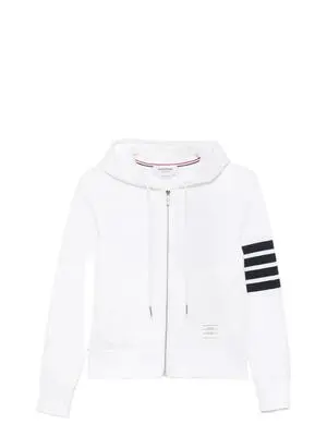 Thom Browne 4-bar Zip-up Hoodie - White