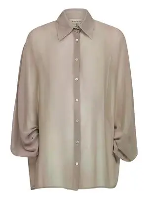 BLANCA VITA Satin Shirt - Neutrals