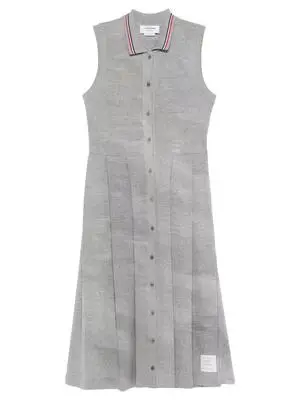 THOM BROWNE RWB-Stripe Pleated Midi Dress