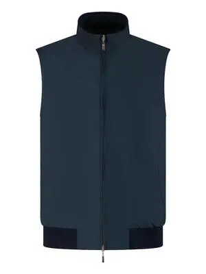 DORIANI CASHMERE High-neck Gilet - Blue