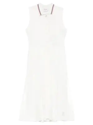 Thom Browne Pleated Midi Dress - White