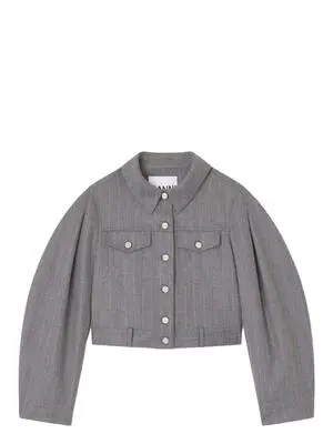 GANNI Pinstriped Jacket - Grey