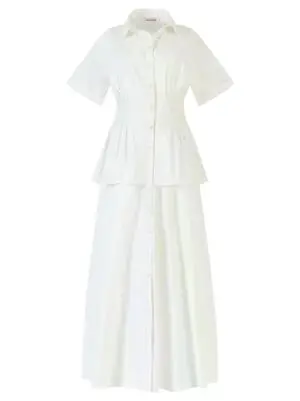Rosie Assoulin Cotton Midi Shirt Dress - White