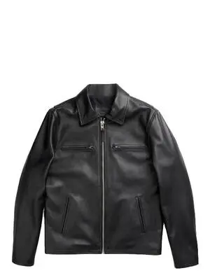 LAST WOLF Rainer Moto Leather Jacket Black