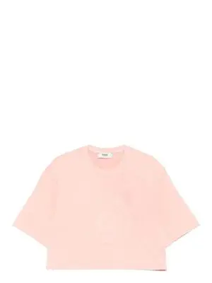 Fendi Logo Cotton T-shirt - Pink