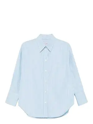 Alberto Biani Striped Cotton Shirt - Clear Blue
