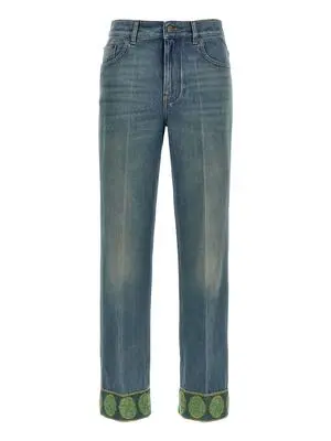 Valentino Garavani Jacquard Denim Jeans - Blue