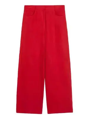 Max Mara Linen Cropped Trousers - Red