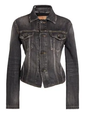 Balenciaga Lace-up Denim Jacket - Grey