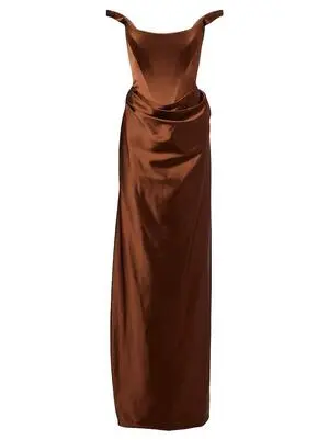 VIVIENNE WESTWOOD Nova Camille Satin Corset Gown - Brown
