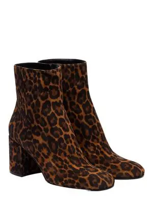 GIANVITO ROSSI Joelle 70 Leopard-print Ankle Boots - Brown