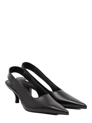 TOTEME Leather Slingback Pumps - Black