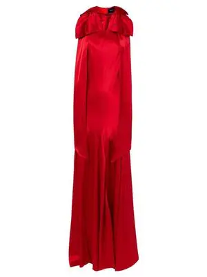 Simone Rocha Bow-detail Silk Gown - Red
