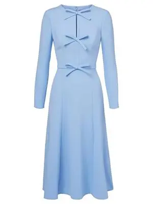 Carolina Herrera Bow-detail Crêpe Midi Dress - Blue