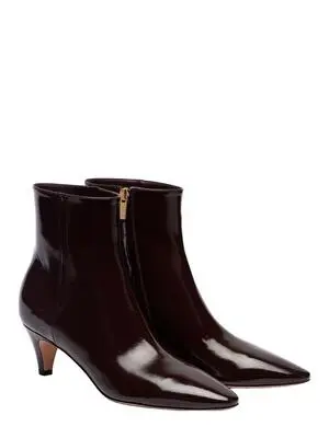GIANVITO ROSSI 55 Patent Leather Ankle Boots - Burgundy