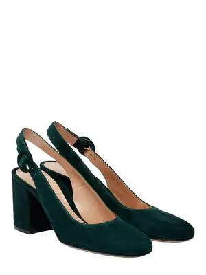 GIANVITO ROSSI Suede Slingback Pumps - Green