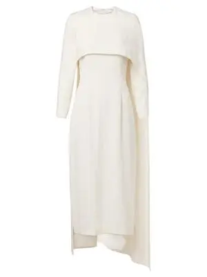 MARKARIAN Felice Caped Jacquard Midi Dress - White