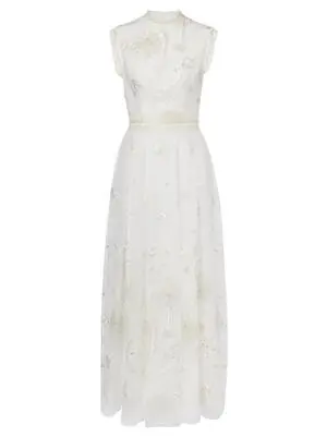 Costarellos Embroidered Bridal Gown - White