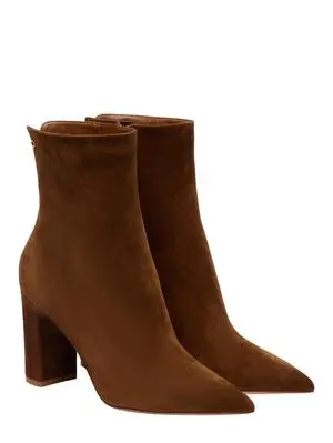 GIANVITO ROSSI Lyell 85 Suede Ankle Boots - Brown