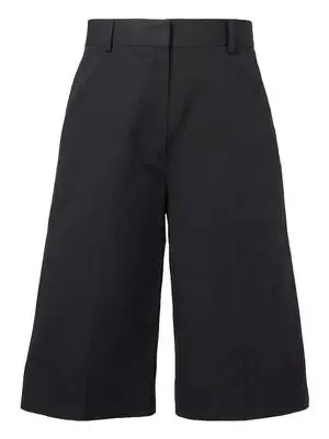 TOTÊME Cotton And Linen Bermuda Shorts - Black