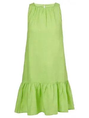 Asceno Adana Linen Minidress - Green