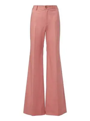 CHLOÉ Chloé Pleated High-Rise Cotton Flared Pants