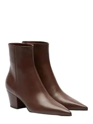 GIANVITO ROSSI Keinna 55 Leather Ankle Boots - Brown