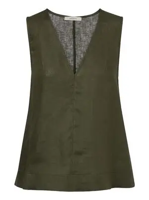 Asceno Manta Linen Top - Green