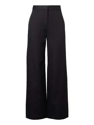 TOTEME Wide-leg Cotton Trousers - Black