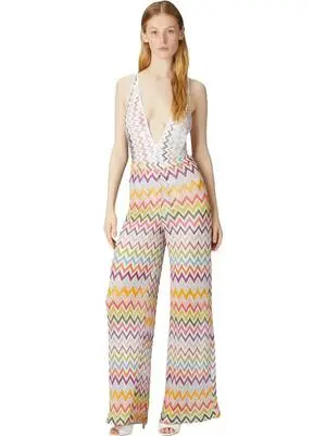 Missoni Palazzo Pants With Zig Zag Pattern - Multicoloured