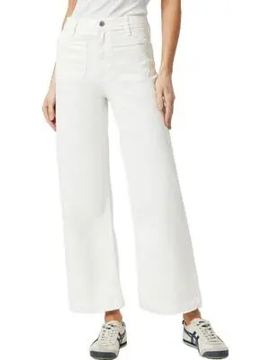 MAVI Paloma Patch Pocket Wide Leg Jeans - White Flex Blue