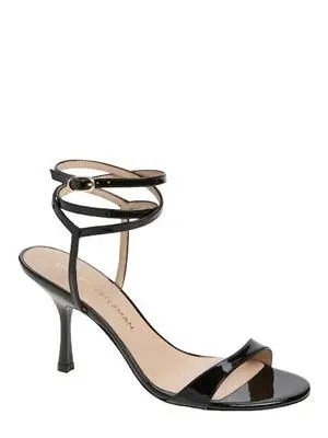 STUART WEITZMAN Nudist Wrap 85 Sandal Black Patent