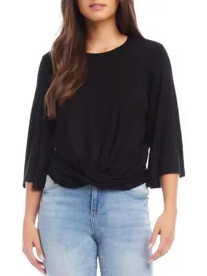 Karen Kane Drape Front Jersey Top - Black