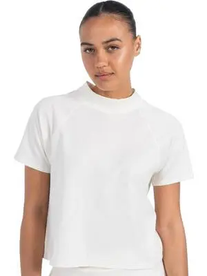 SIERRA MADRE GOLF Mock Neck Tee Cream