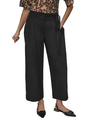 Dkny Tie Front Twill Pants Black