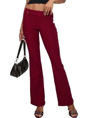 Princess Polly Kinkirk Flare Pants - Burgundy