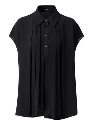 JOSEPH Antin Plisse Top - Black