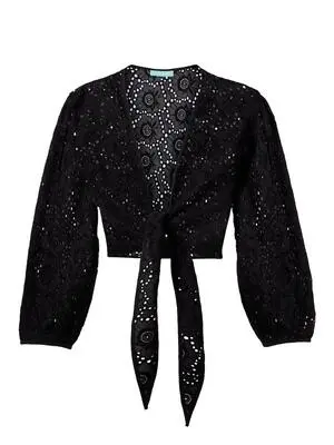 Melissa Odabash Pia Cotton Lace Top - Black