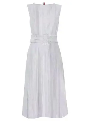 Thom Browne Striped Midi Dress - Grey