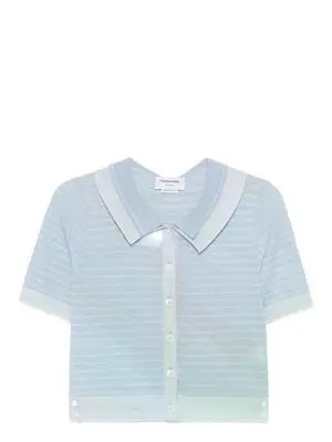 Thom Browne Striped Tuck-stitch Cardigan - Blue
