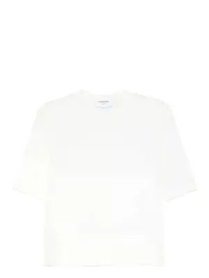 Thom Browne 4 Bar Stripes Feather-intarsia T-shirt - White