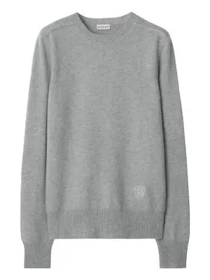Burberry Logo Intarsia Cashmere Jumper - Grey