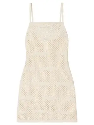 Staud Rio Crocheted Mini Dress - Neutrals