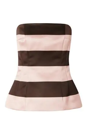 EMILIA WICKSTEAD Kerina Striped Strapless Top - Pink