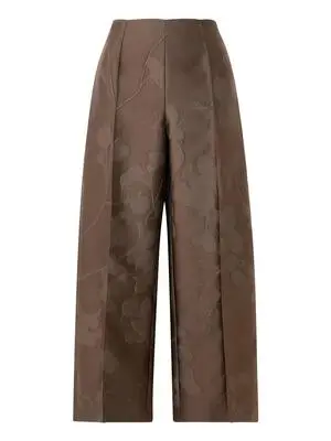 EMILIA WICKSTEAD Daffy Cropped Wide-leg Pants - Brown