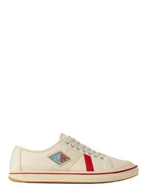 Bottega Veneta Eliot Appliquéd Leather-trimmed Canvas Sneakers - White