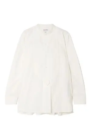 Bottega Veneta Paneled Cotton-blend Shirt - Neutrals
